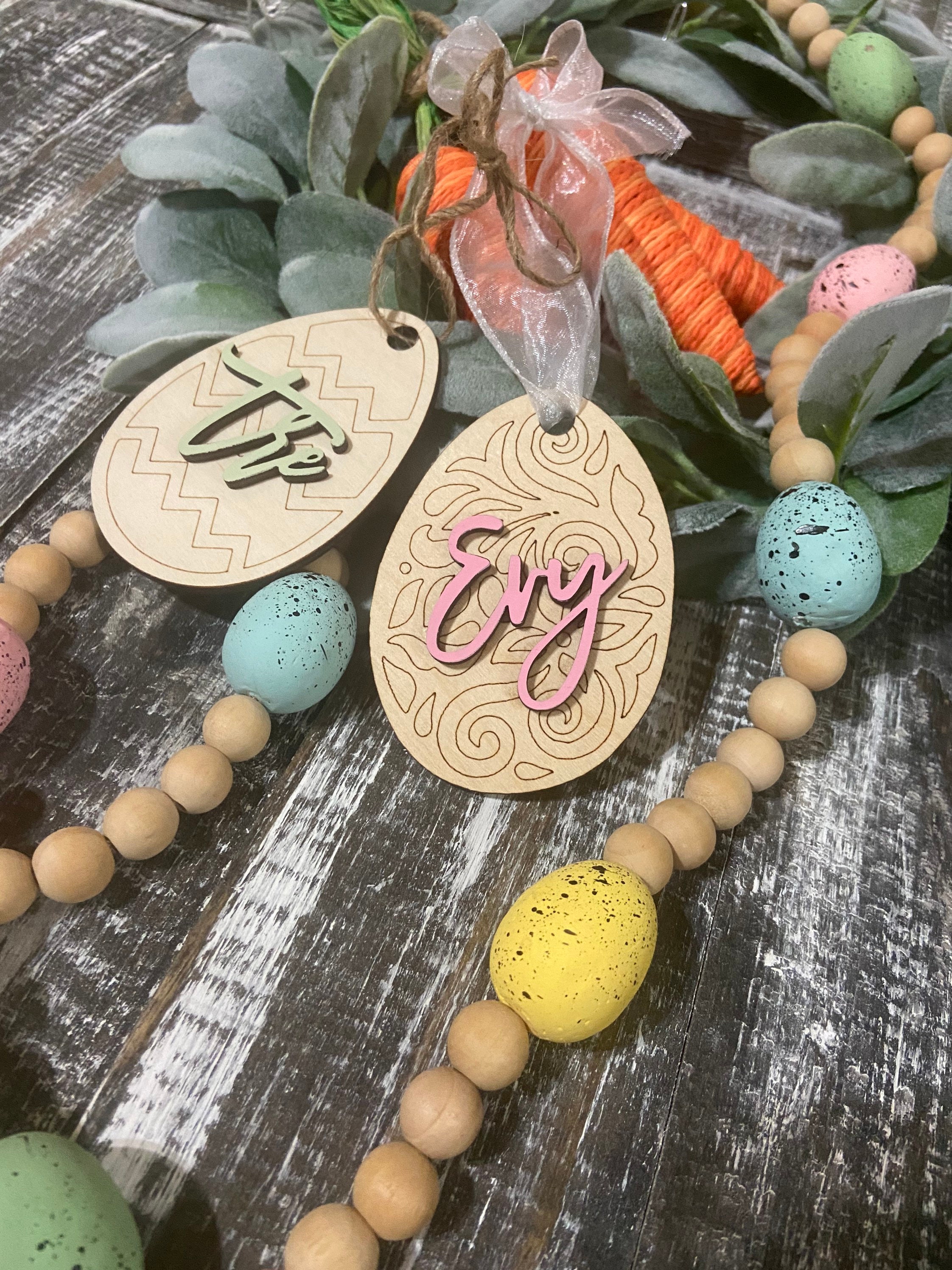 Personalized Easter Egg Tag Easter Egg 3D Tag Gift Tag | Etsy
