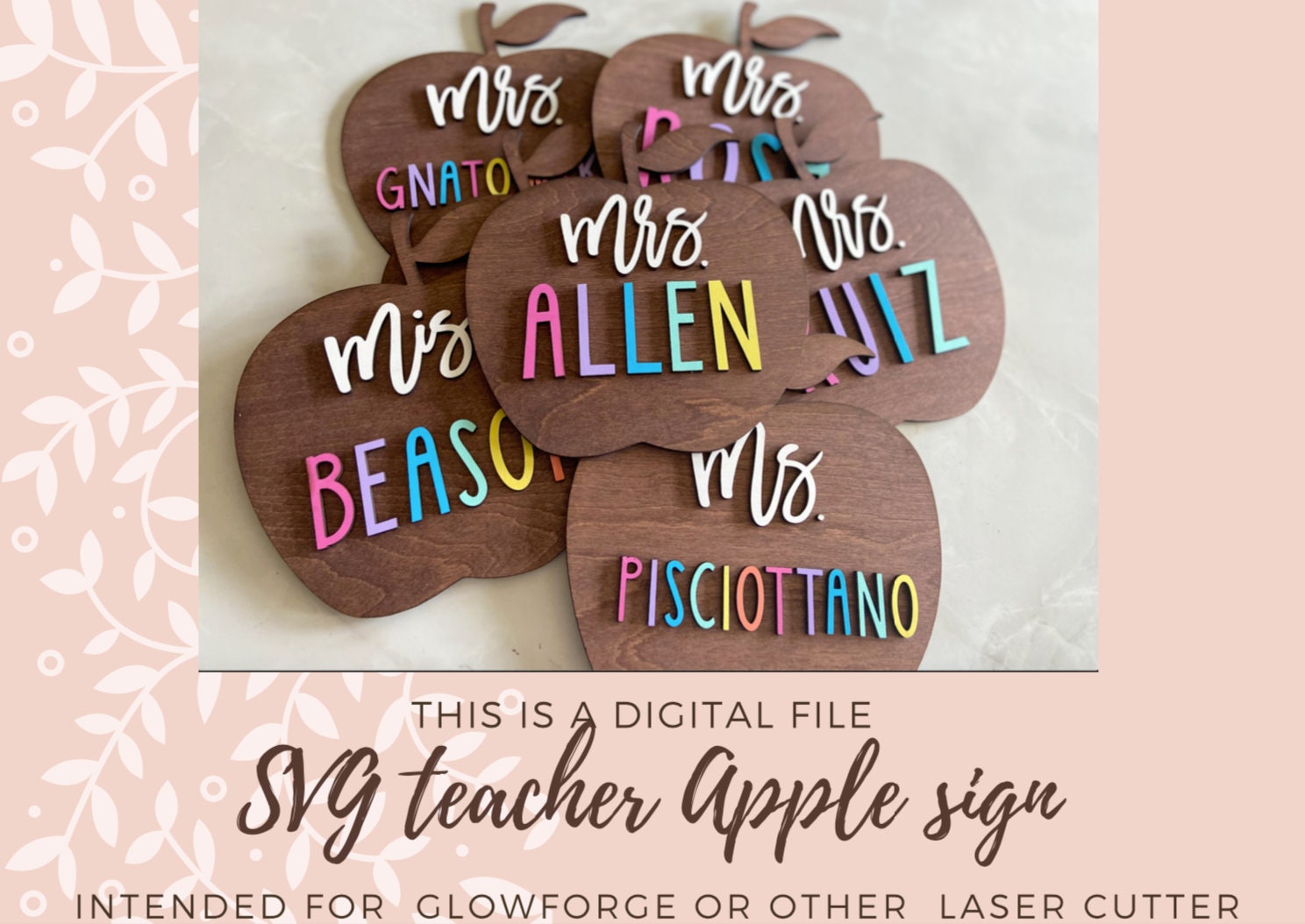 SVG Teacher Sign Personalized Teacher Gift File Laser Cut - Etsy