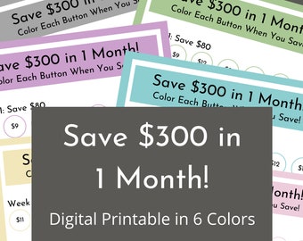 30 Day Money Saving Challenge, 300 Dollars in One Month, Save 300 ...