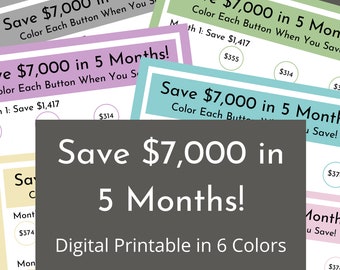 Save 7,000 in 2 Months Digital Money Savings Challenge Printable ...