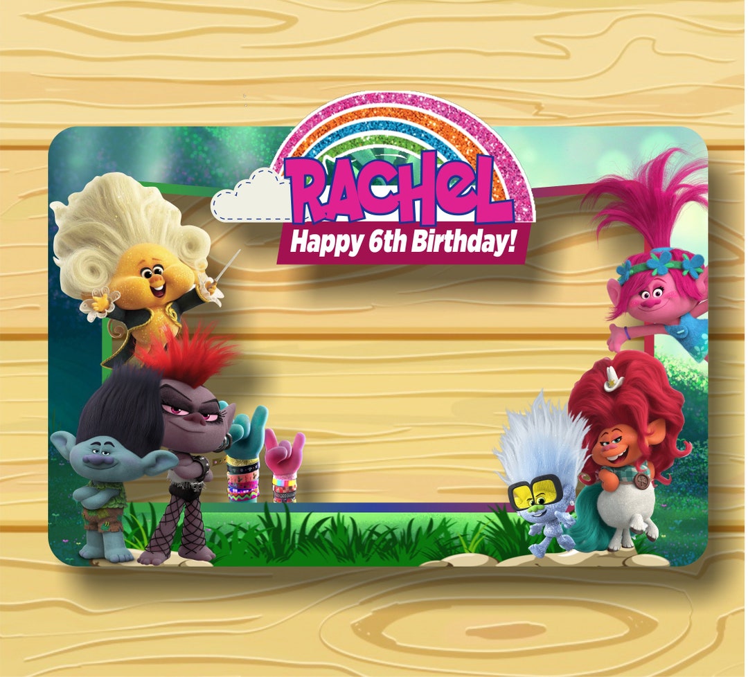 Trolls World Tour Photo Booth Frame: Birthday Party Prop (DIGITAL FILE ...