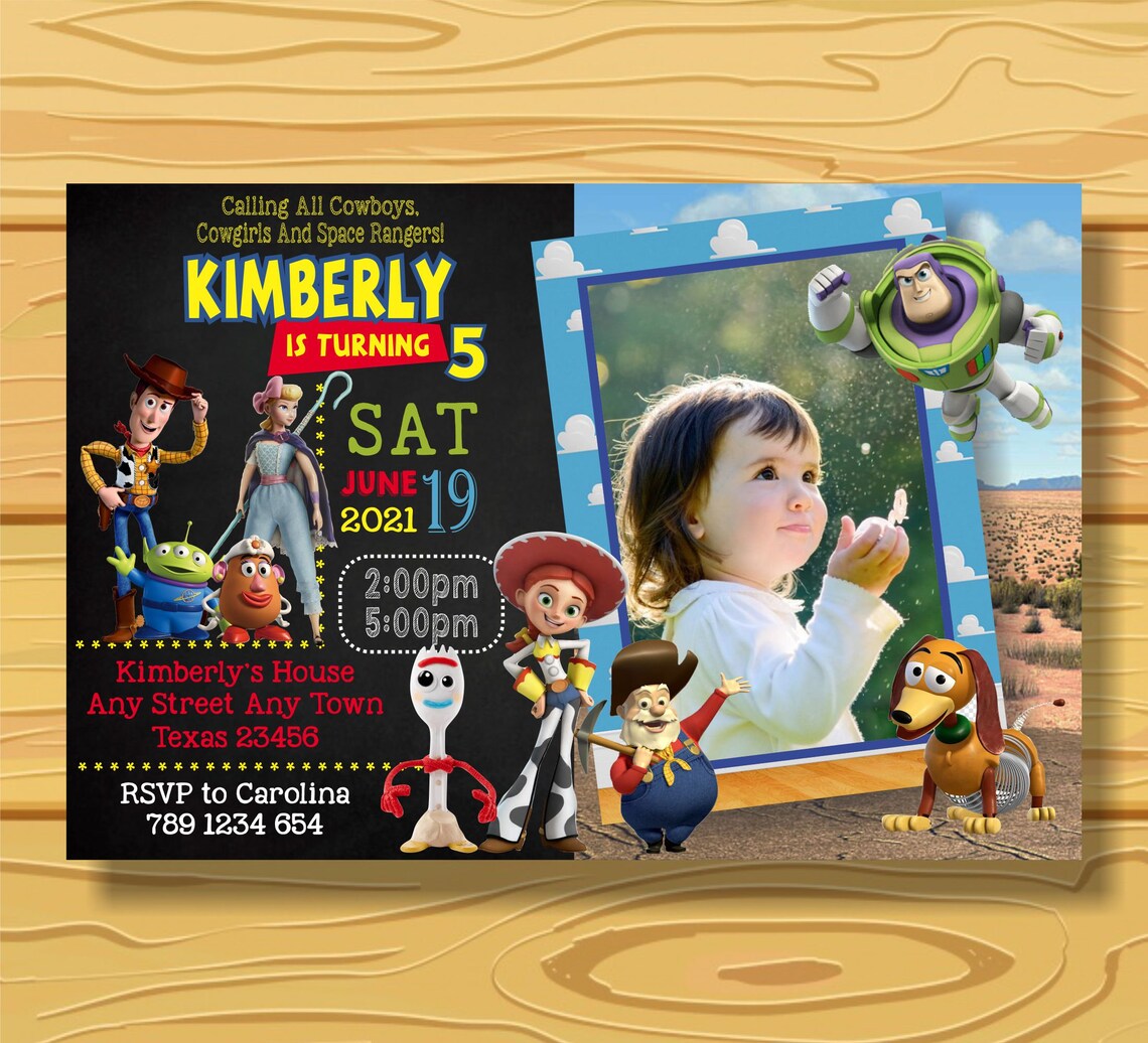 Toy Story Birthday Invitationtoy Story Invitation Cardtoy | Etsy