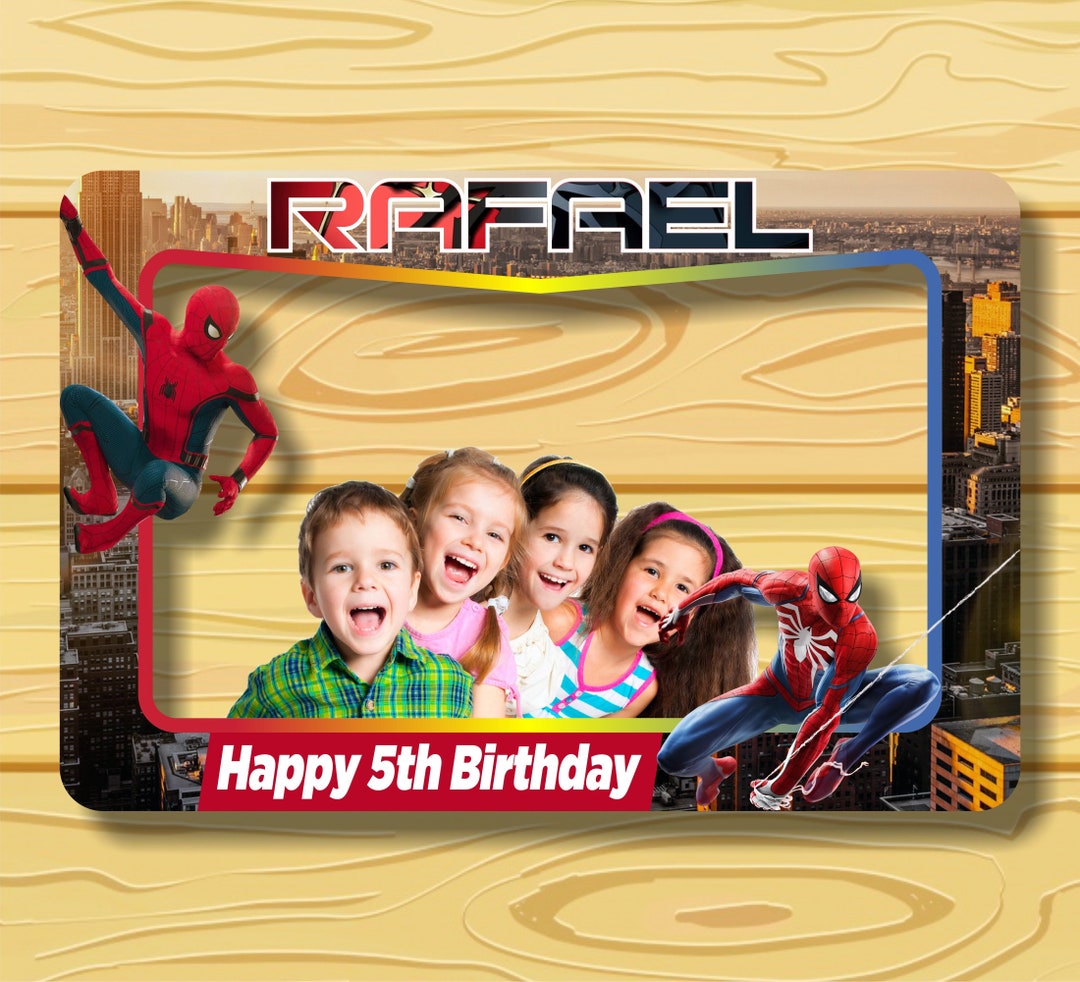 Spiderman Photo Booth Frame, Spiderman Birthday Party, Superhero Photo ...