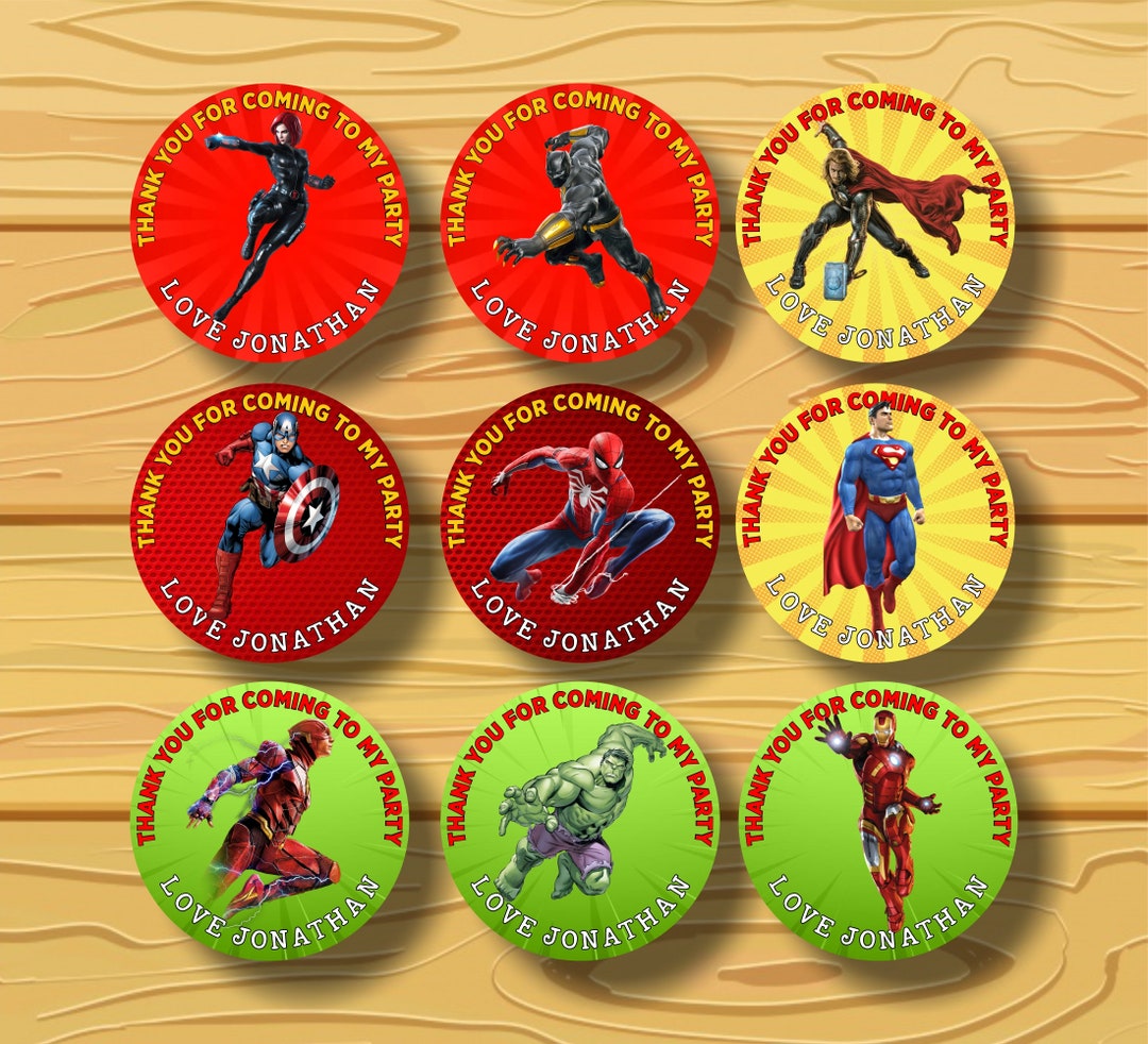 Superhero Stickers,superheroes Stickers,avengers Stickers-toppers-water ...
