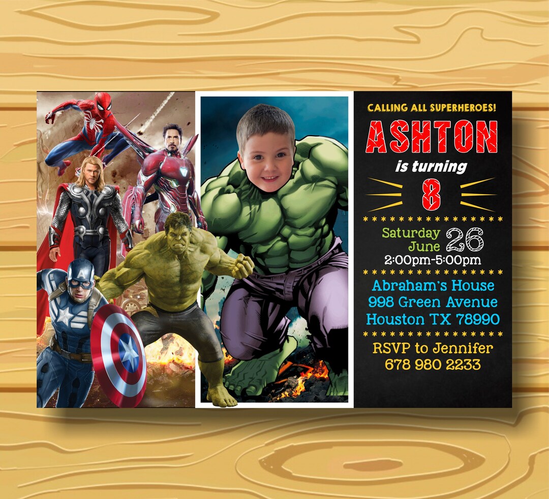 Hulk Invitation,hulk Birthday Invitation,super Heroes Birthday ...