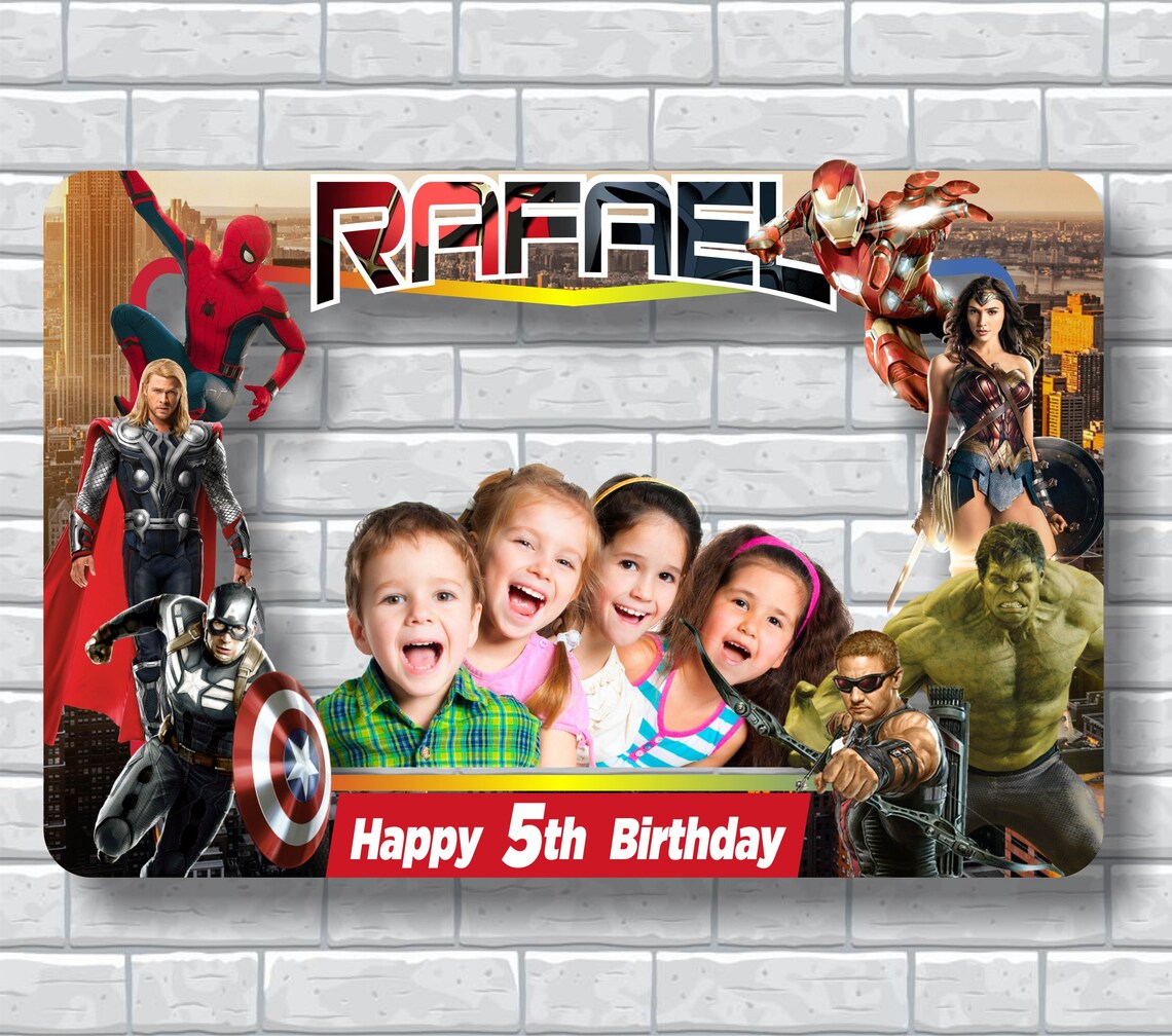 Superhero Photo Booth Frame Superhero Birthday Party | Etsy