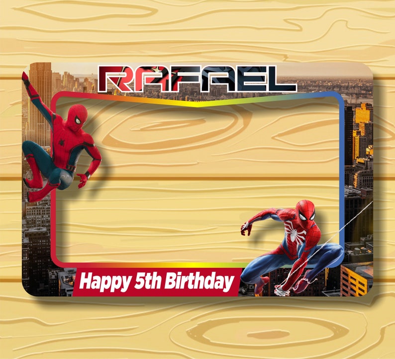 Spiderman Photo Booth Frame Spiderman Birthday Party - Etsy