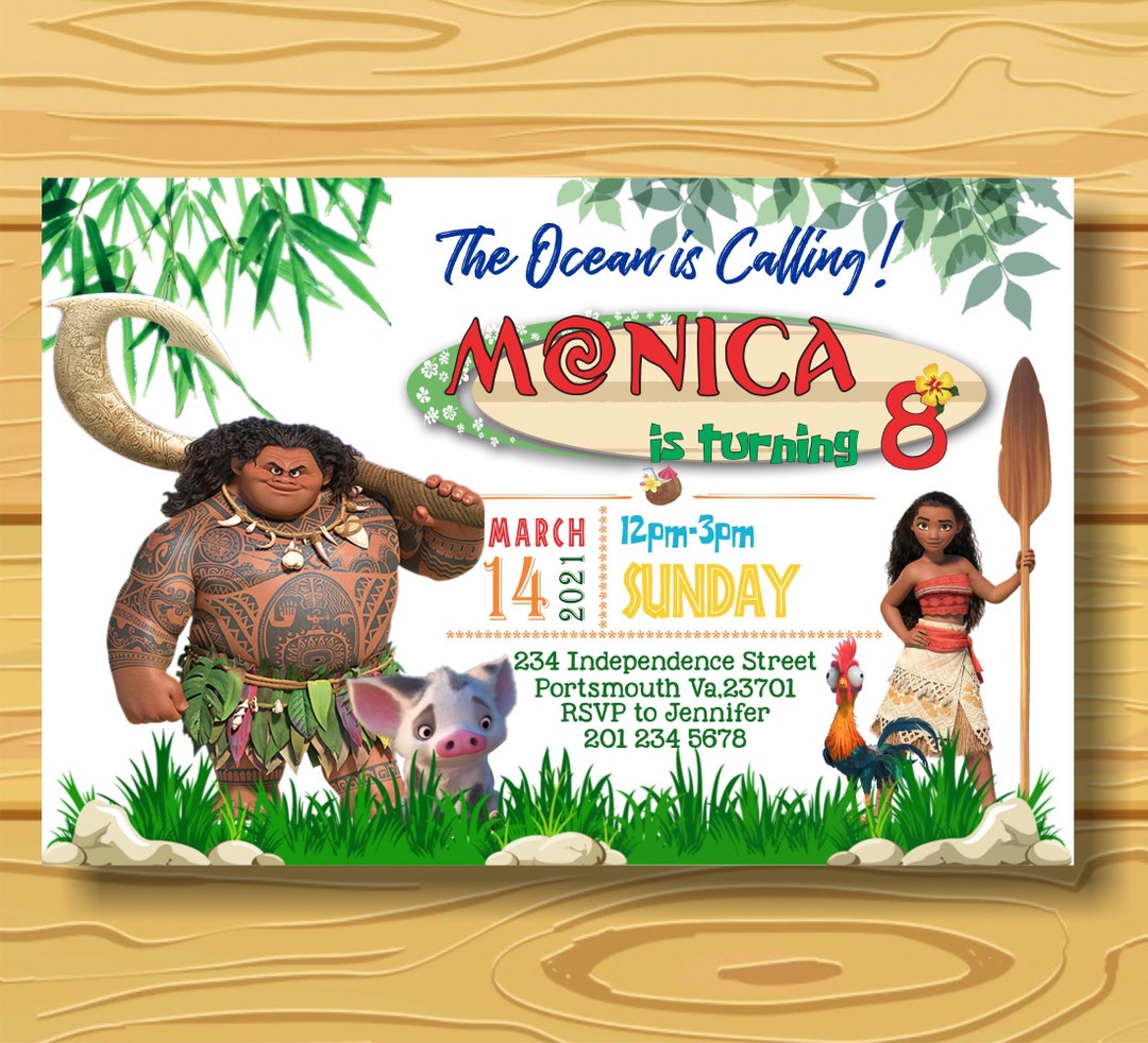 Moana Birthday Invitation,moana Invitation,baby Moana Birthday Party ...
