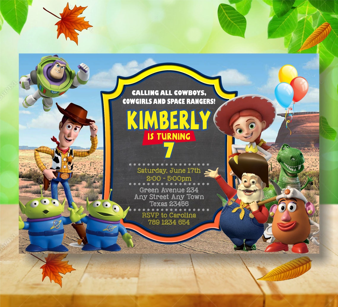 Toy Story Birthday Invitationtoy Story Invitation Cardtoy - Etsy