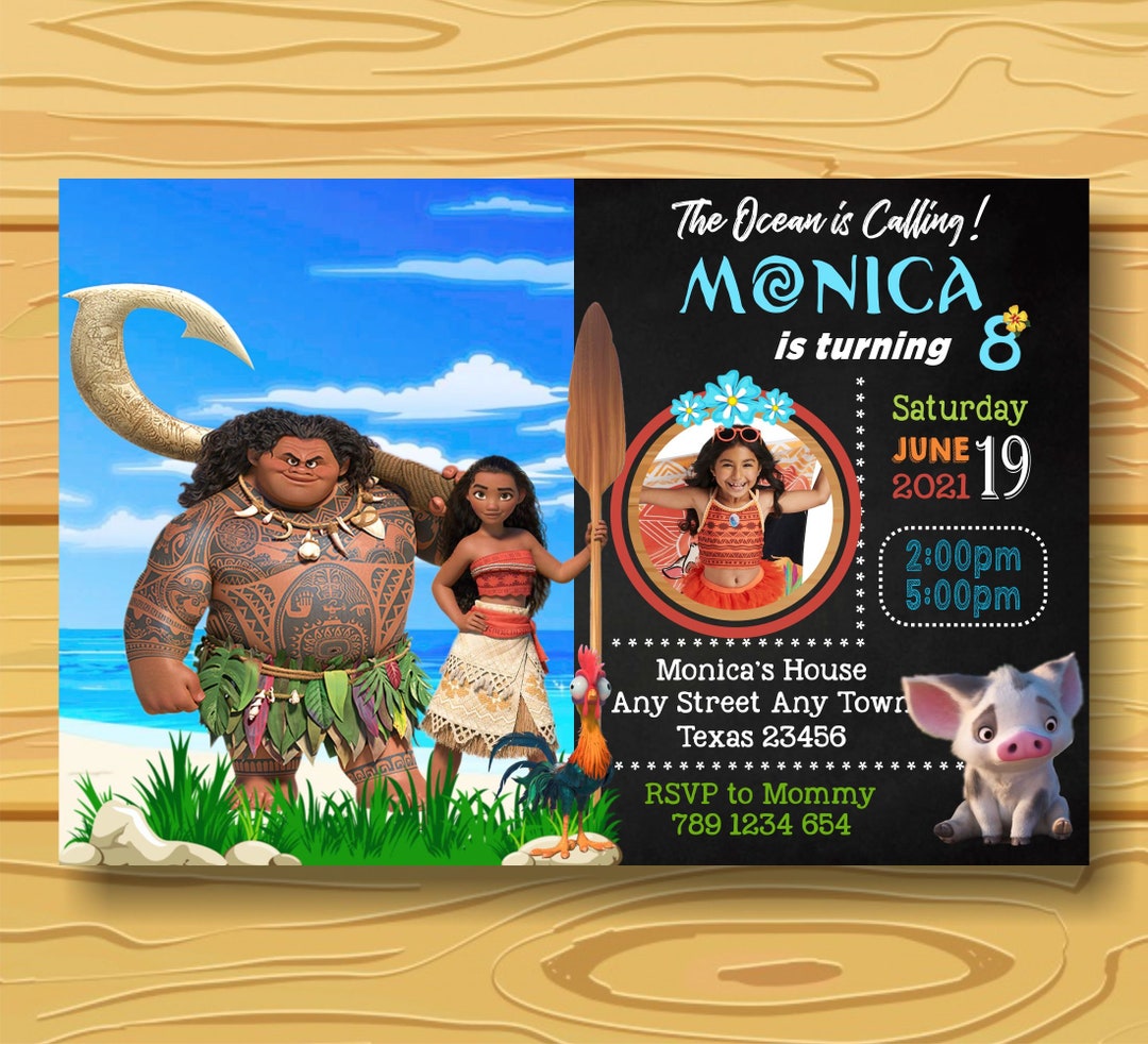 Moana Birthday Invitation,moana Invitation,baby Moana Birthday Party ...