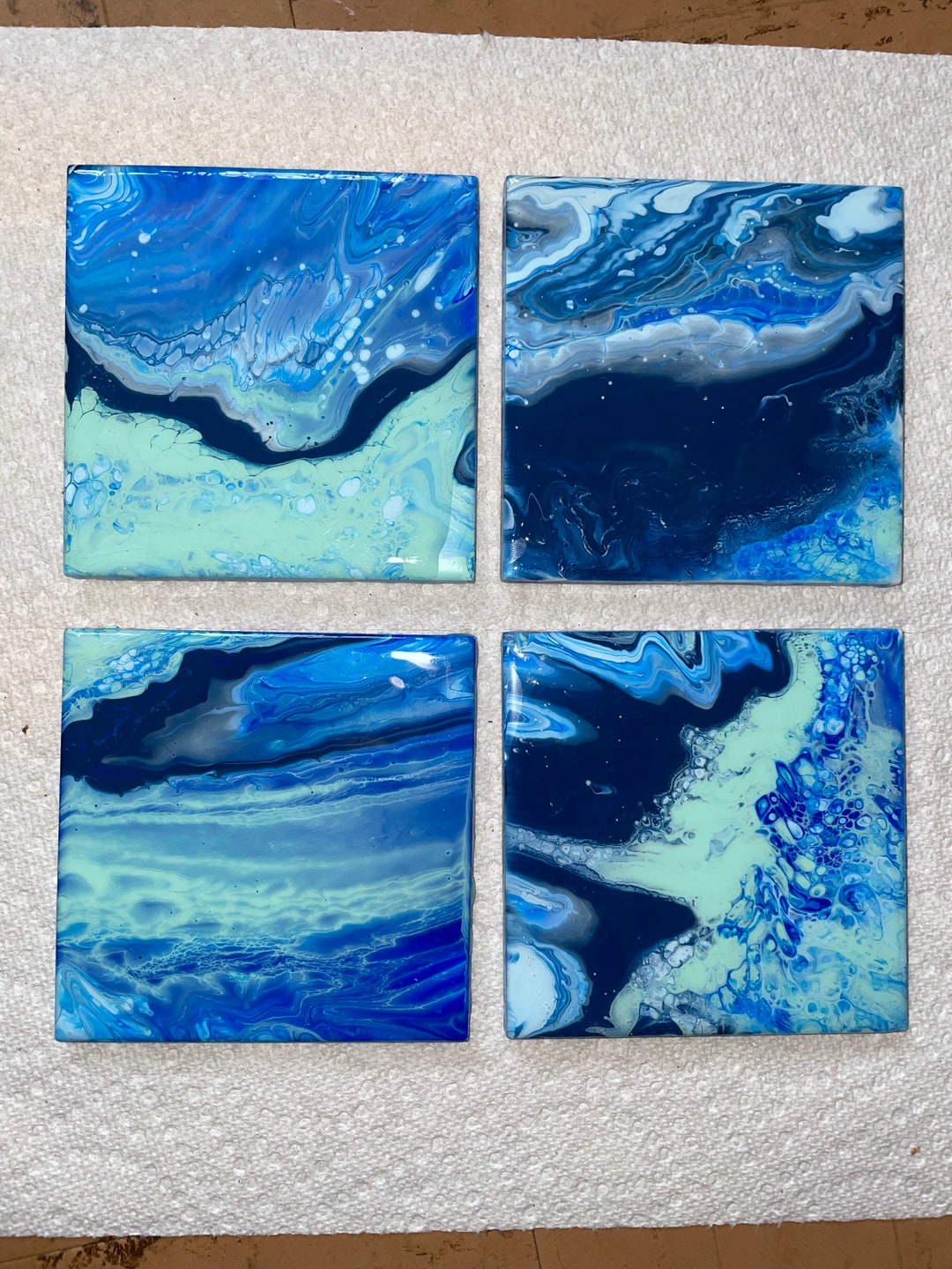 Shades of Blue Coasters - Etsy