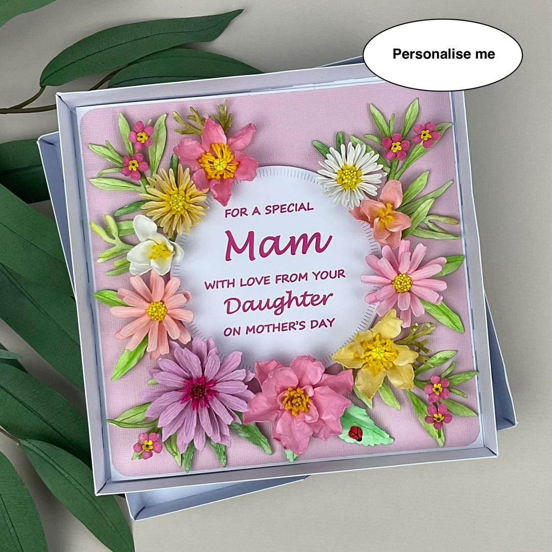 Personalised Handmade 3D Floral Mother's Day Card, Luxury, Flowers ...