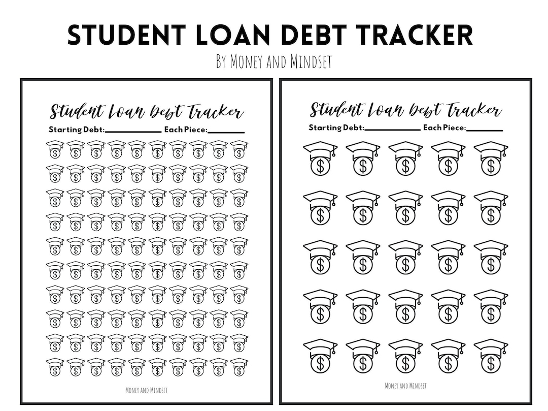 Student Loan Debt Payoff Tracker Printable - Etsy