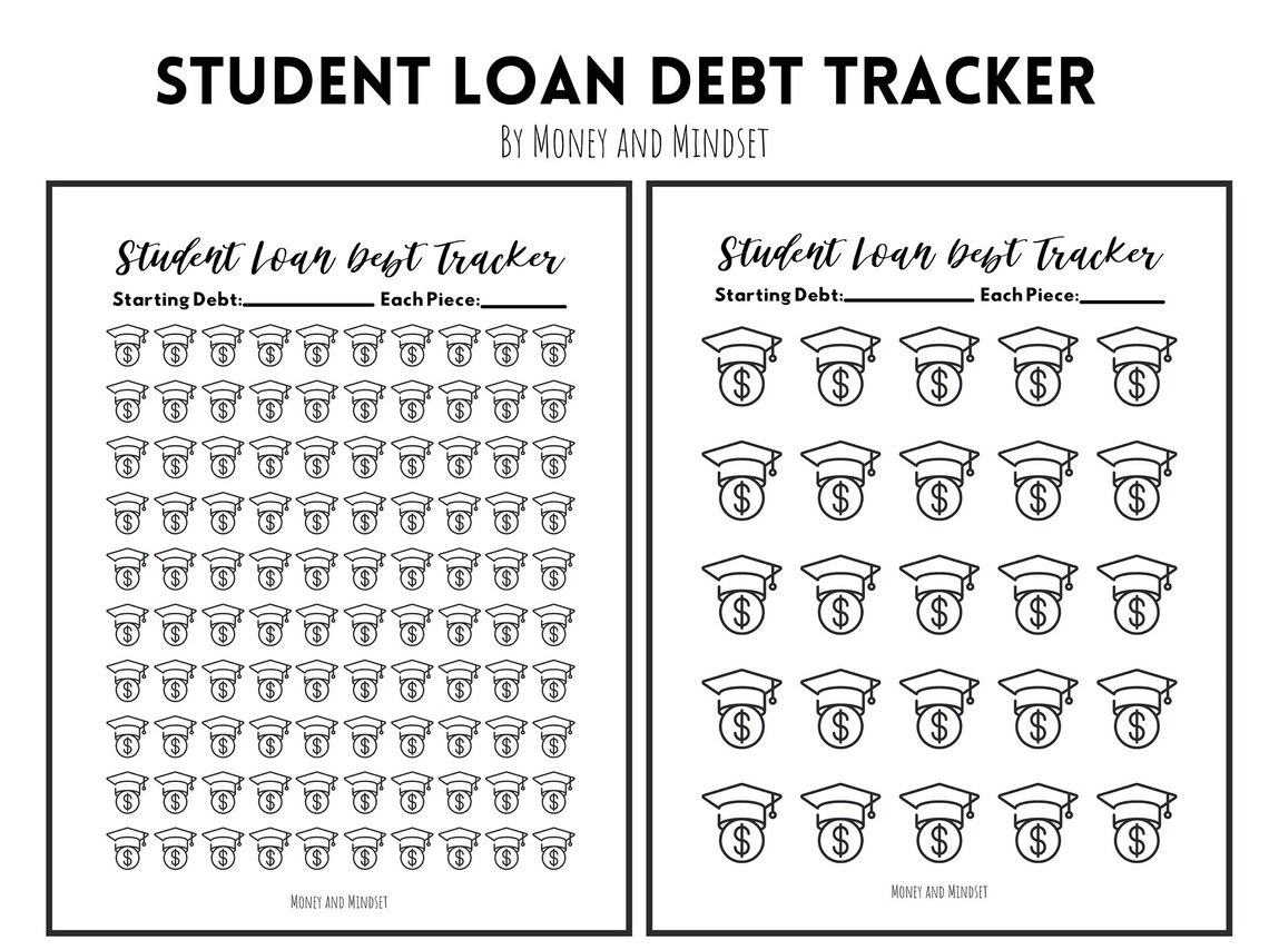 Student Loan Debt Payoff Tracker Printable - Etsy