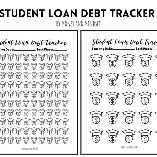 Student Loan Debt Payoff Tracker Printable - Etsy
