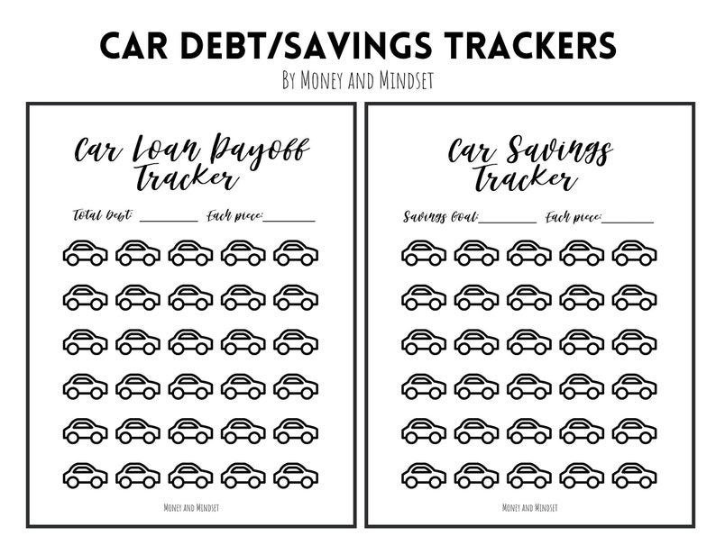 Car Debt Payoff & Car Savings Trackers Printable - Etsy