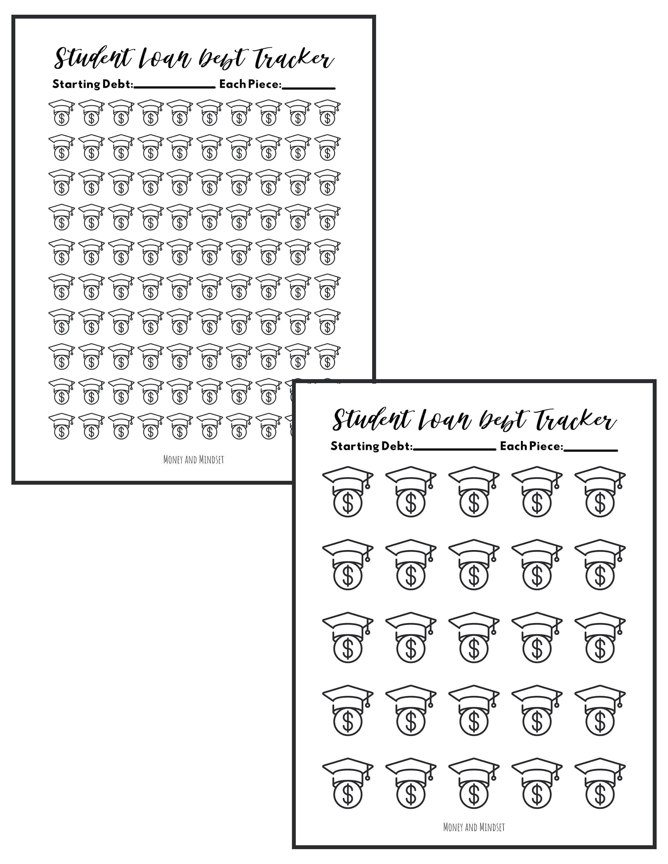 Student Loan Debt Payoff Tracker Printable - Etsy