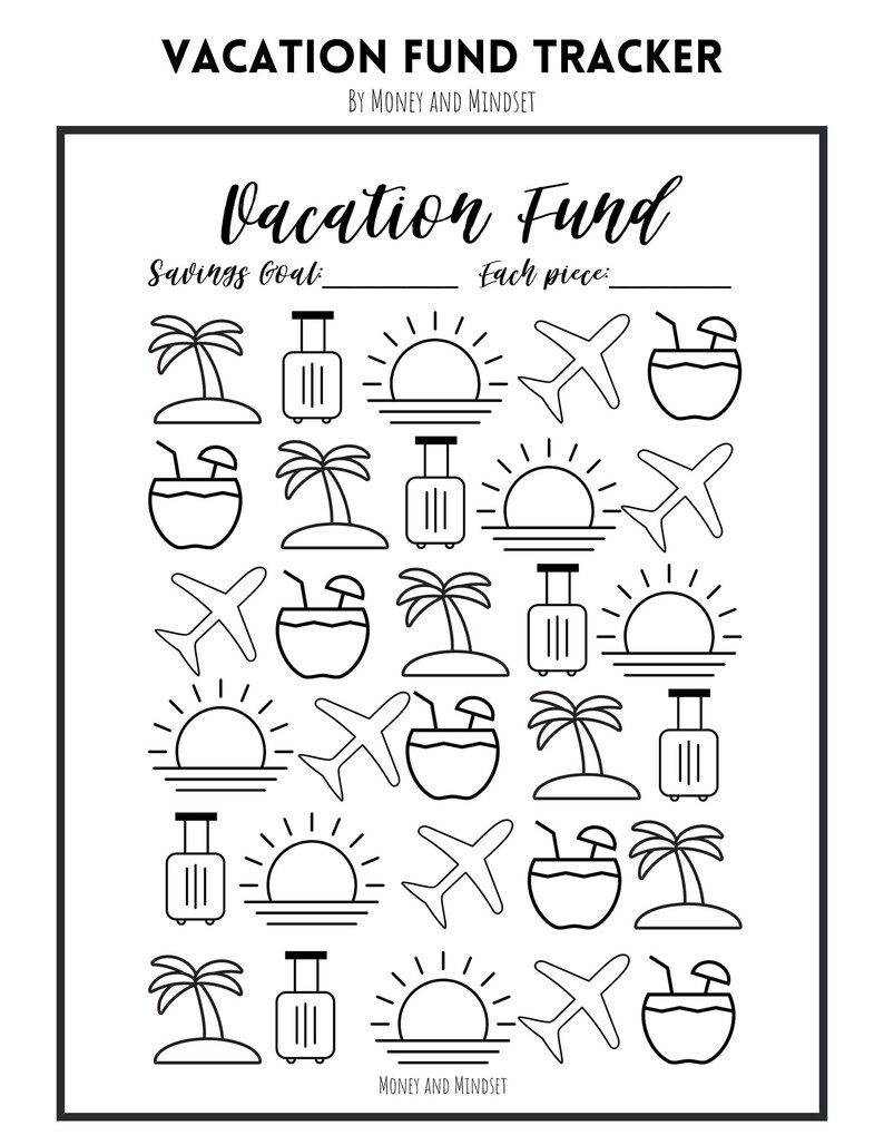 Vacation Fund Tracker Printable - Etsy