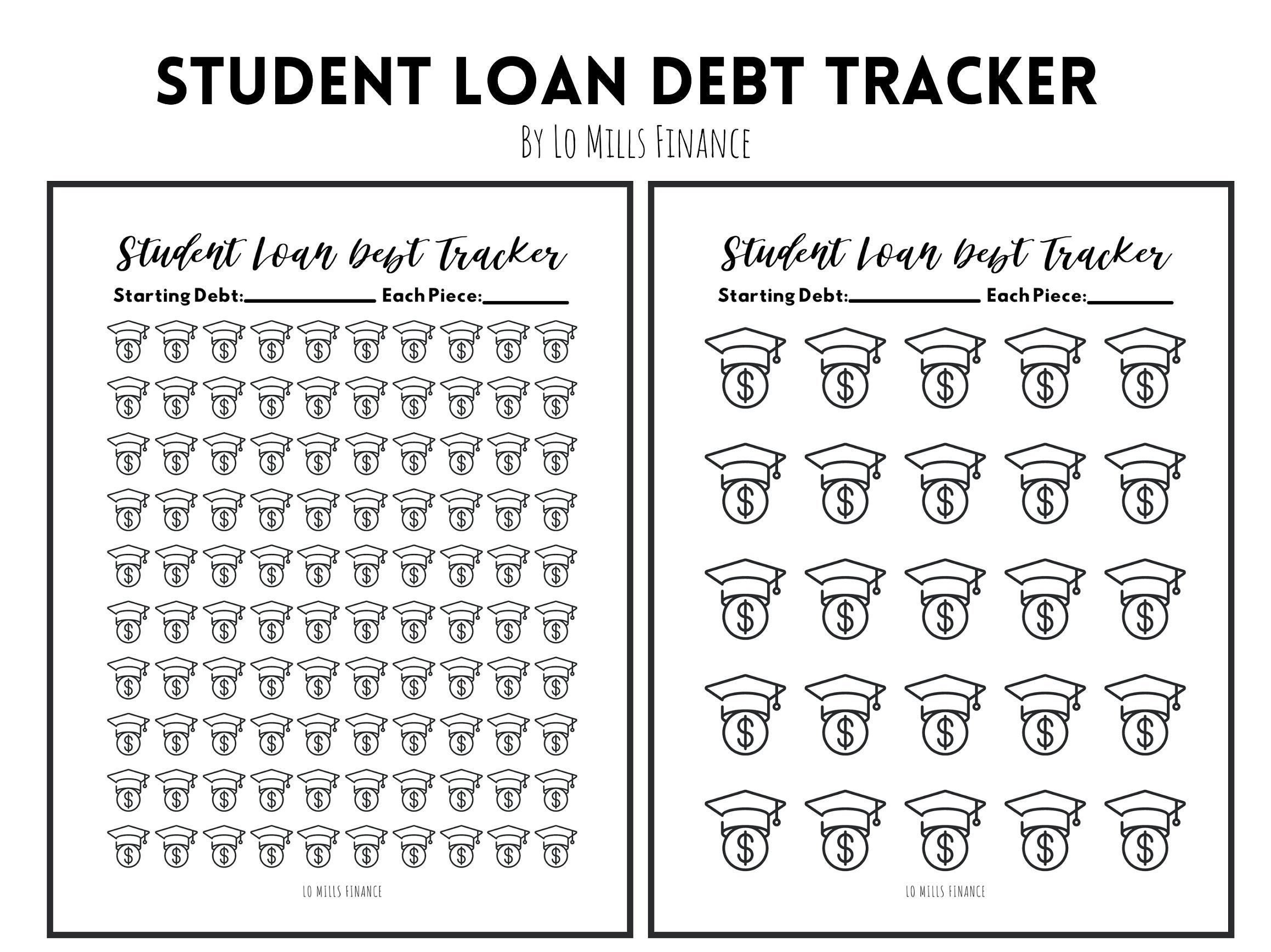 Student Loan Debt Payoff Tracker Printable | Etsy