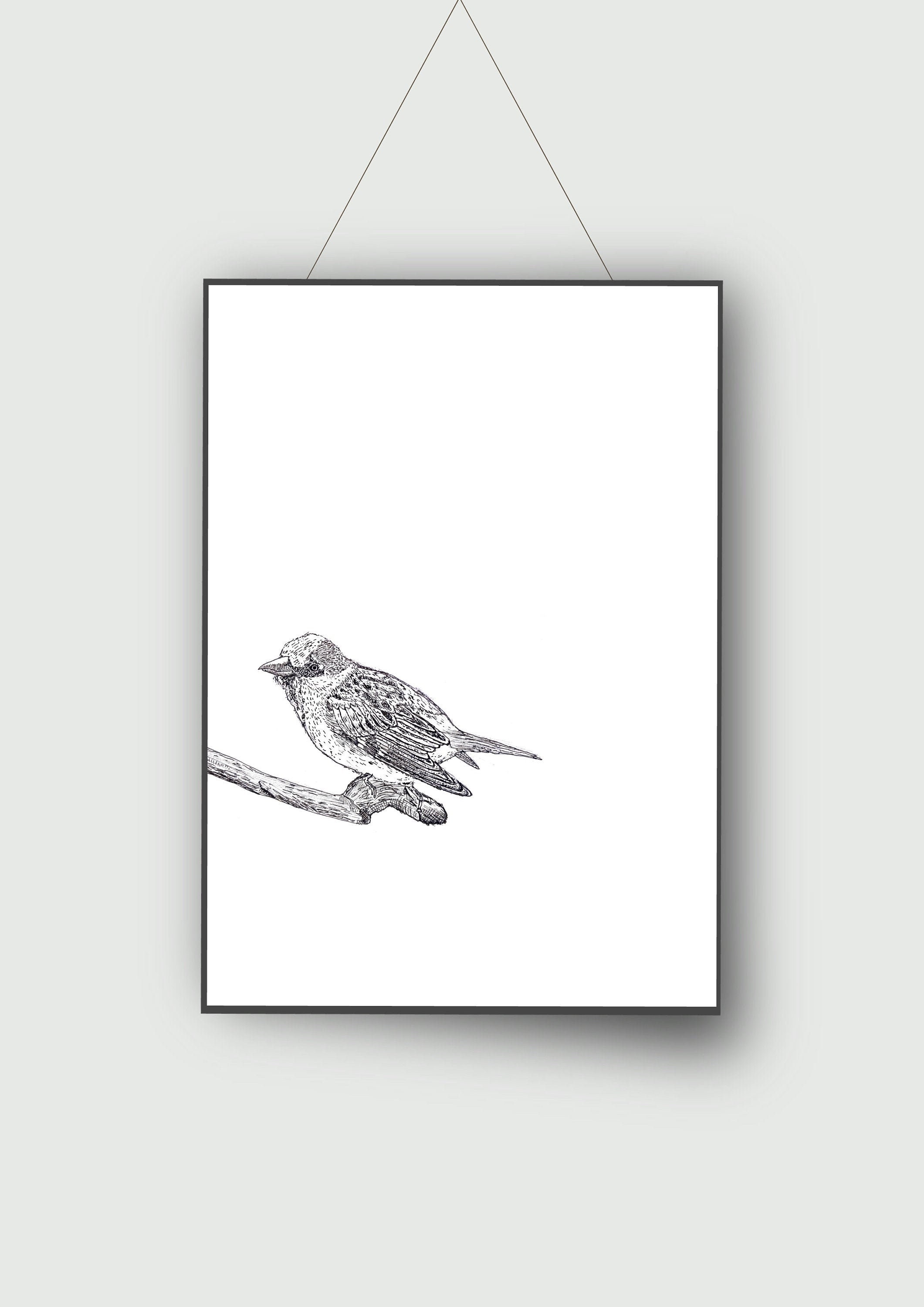 Sparrow Bird Minimal Downloadable Digital Print Poster - Etsy