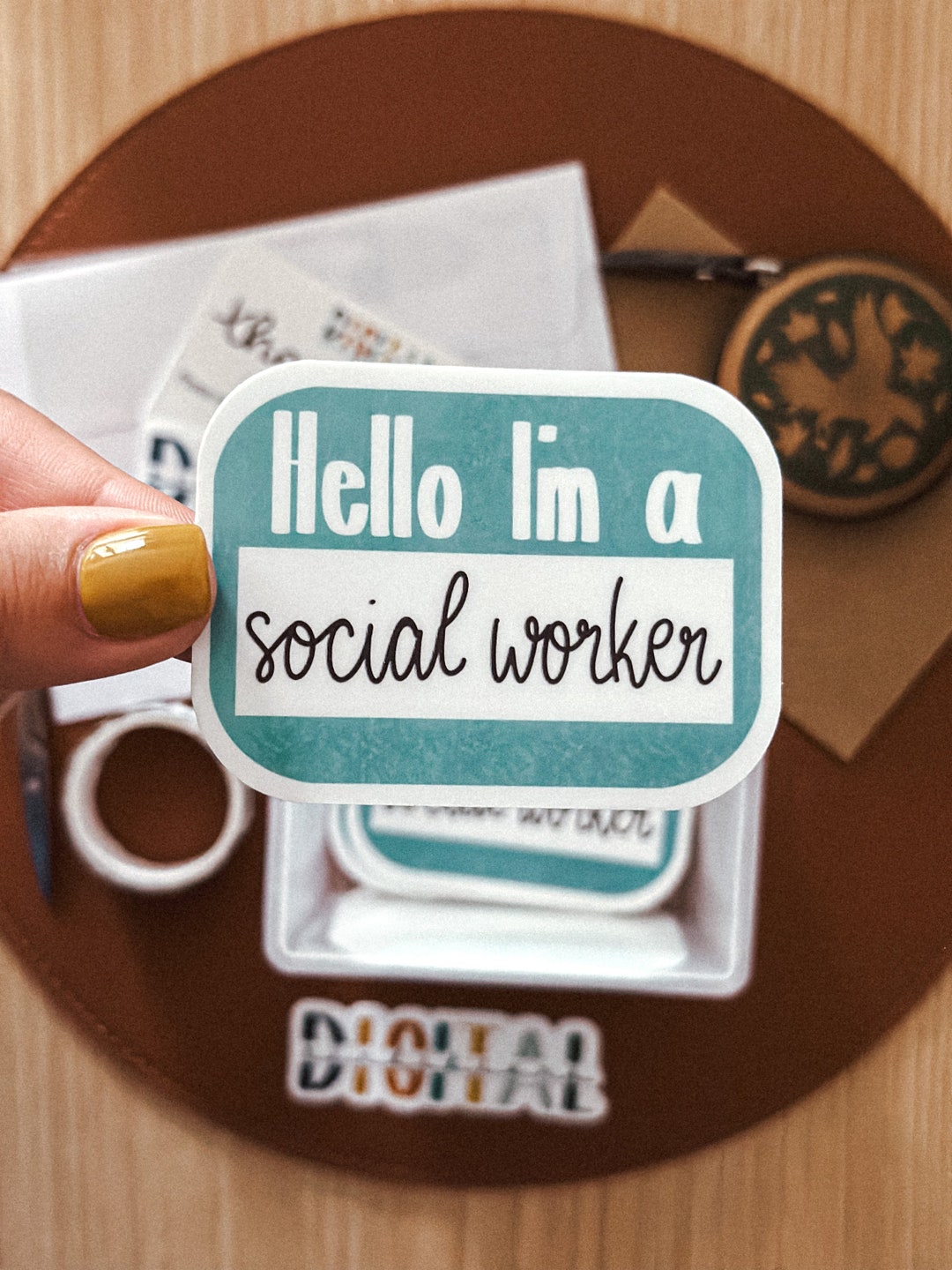 Decal: Hello Im a Social Worker - Etsy