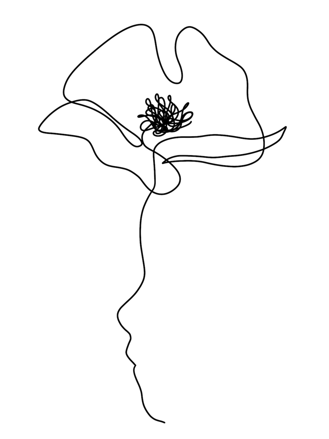 Custom Art: Profile and Birth Flower Line Art - Etsy