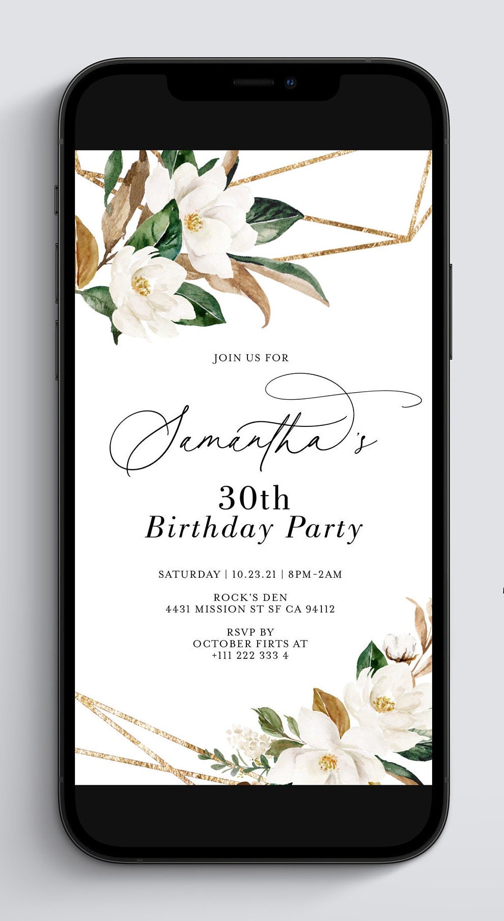 Electronic Birthday Party Invitations, Editable Texts, Women Birthday ...