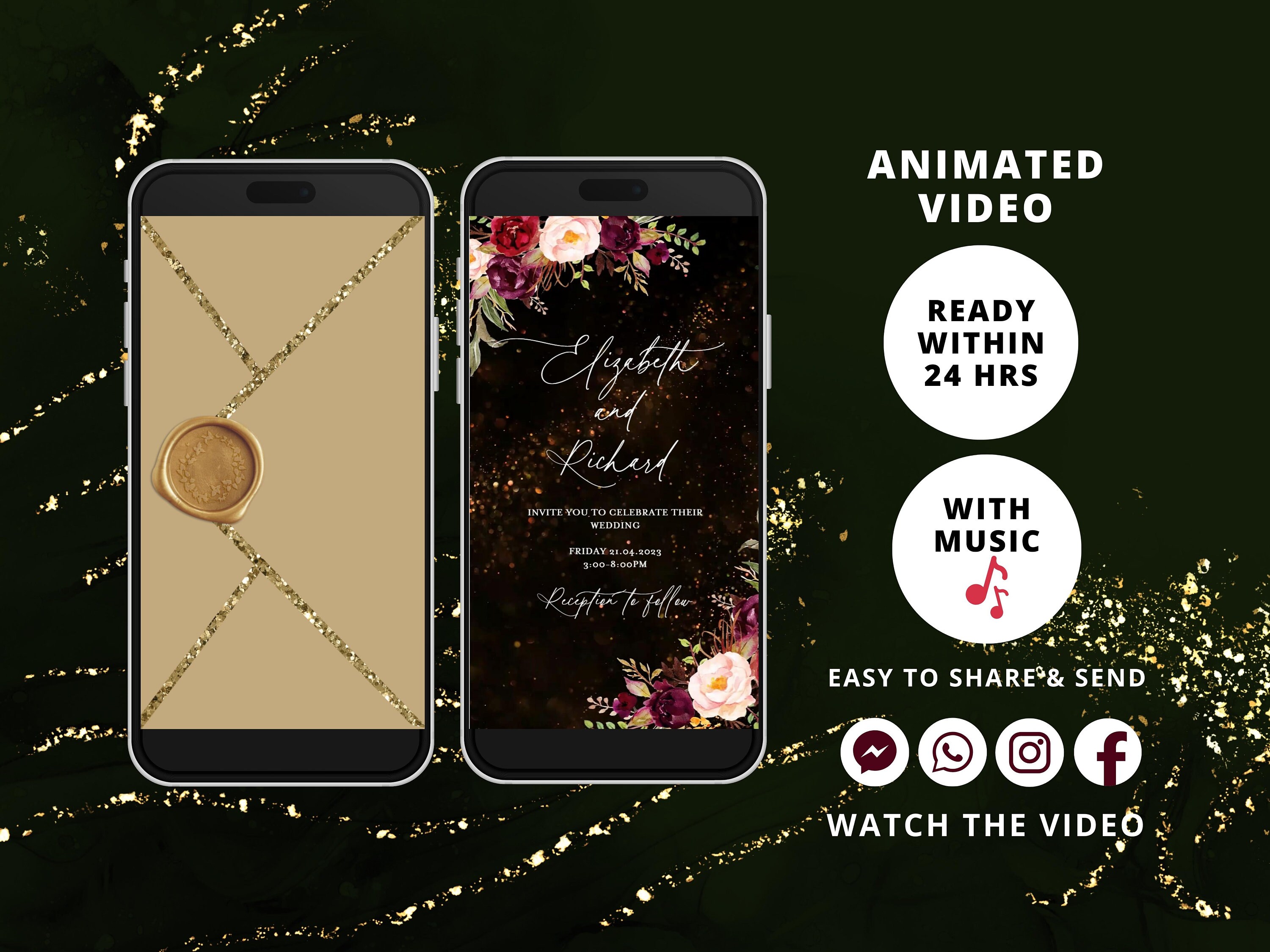 Digital Wedding Video Invitation Electronic Wedding Evite - Etsy