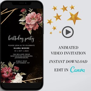 Electronic Birthday Party Invitations, Editable Texts, Women Birthday ...