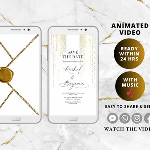 Wedding Video Invite, Electronic Animated Wedding Invitation, Custom ...