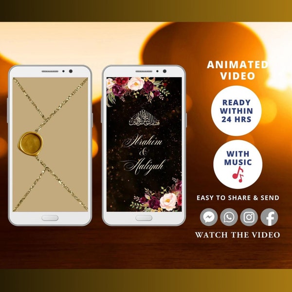 Animated Muslim Wedding Invitations - Etsy