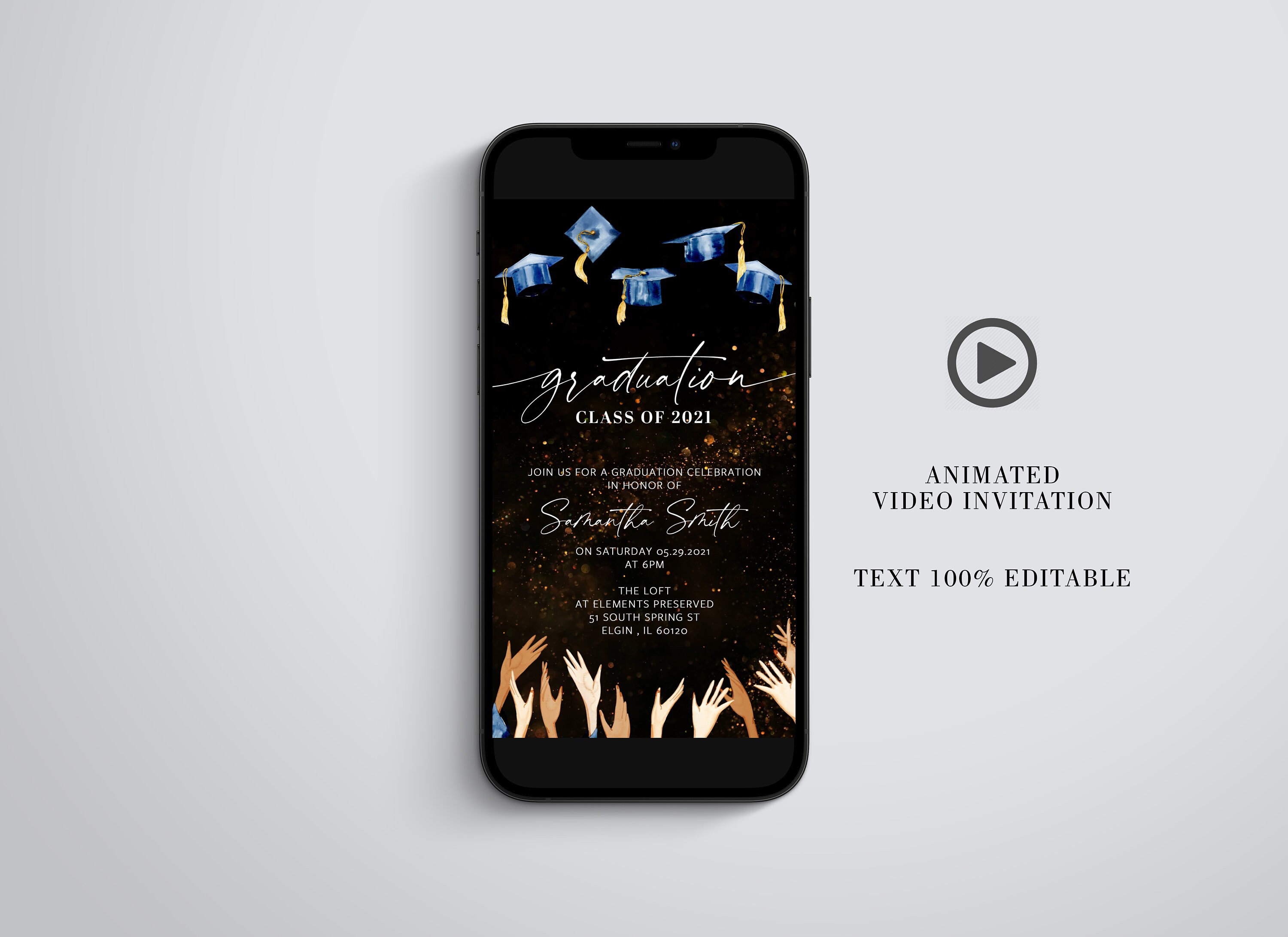 Graduation Party Video Evite Electronic Graduation Invite - Etsy