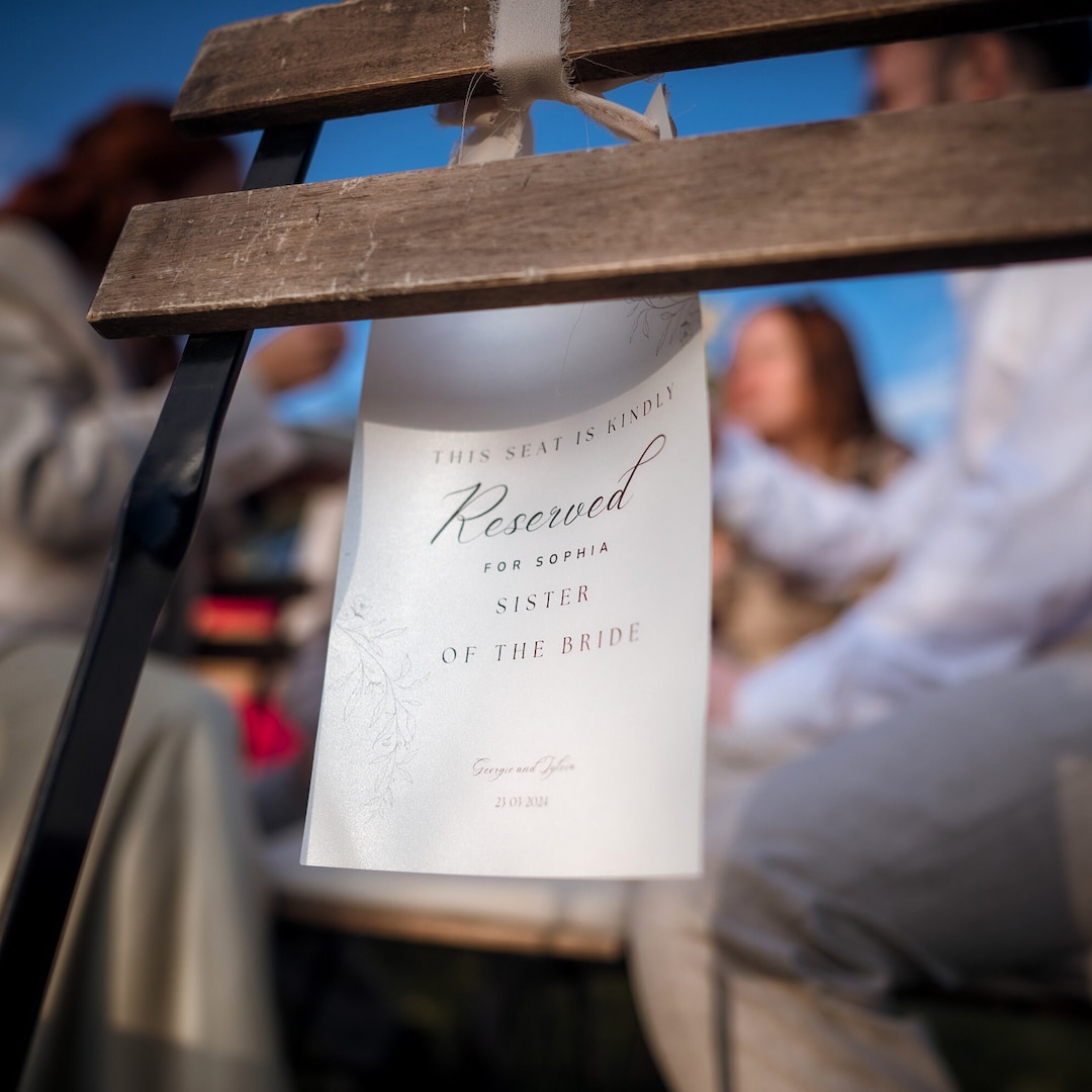 Reserved Seating Sign, Wedding Events Signs Reserved Signs Classic ...