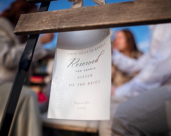 6 X Reserved Wedding Seating Signs Ceremony Reserved Sign, Wavy ...