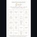 Handmade Photography Bingo for Events, Weddings, Showers, Bingo Event ...