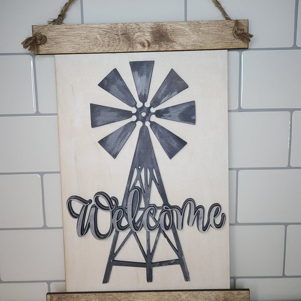 Welcome Windmill Sign - Etsy