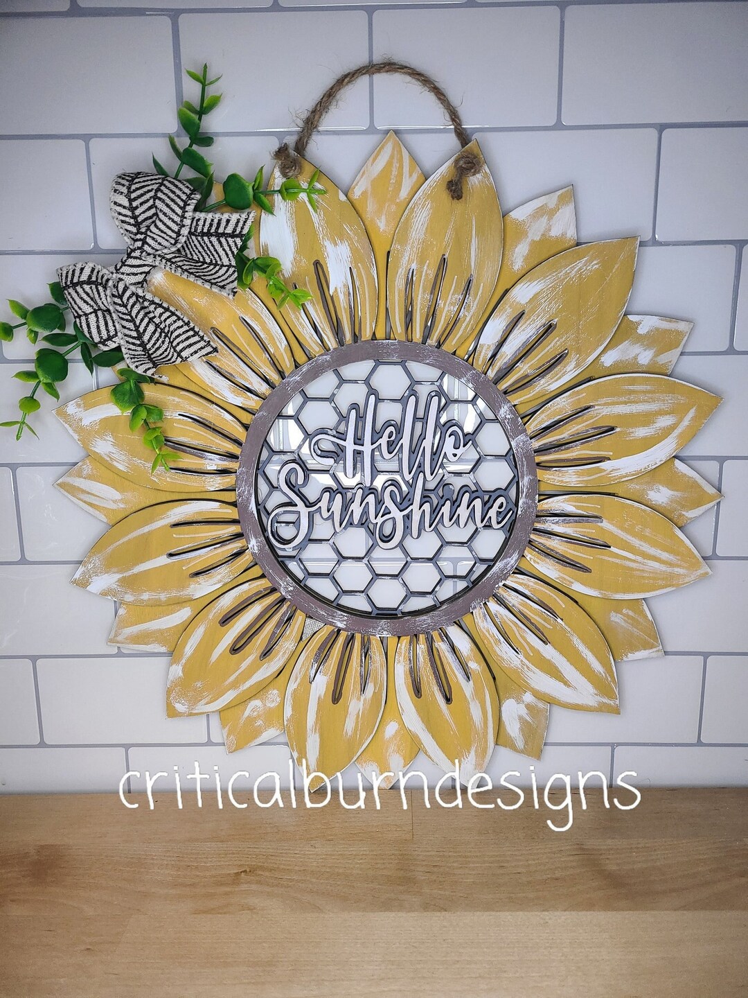 Hello Sunshine Double Layered Sunflower Door Hanger - Etsy
