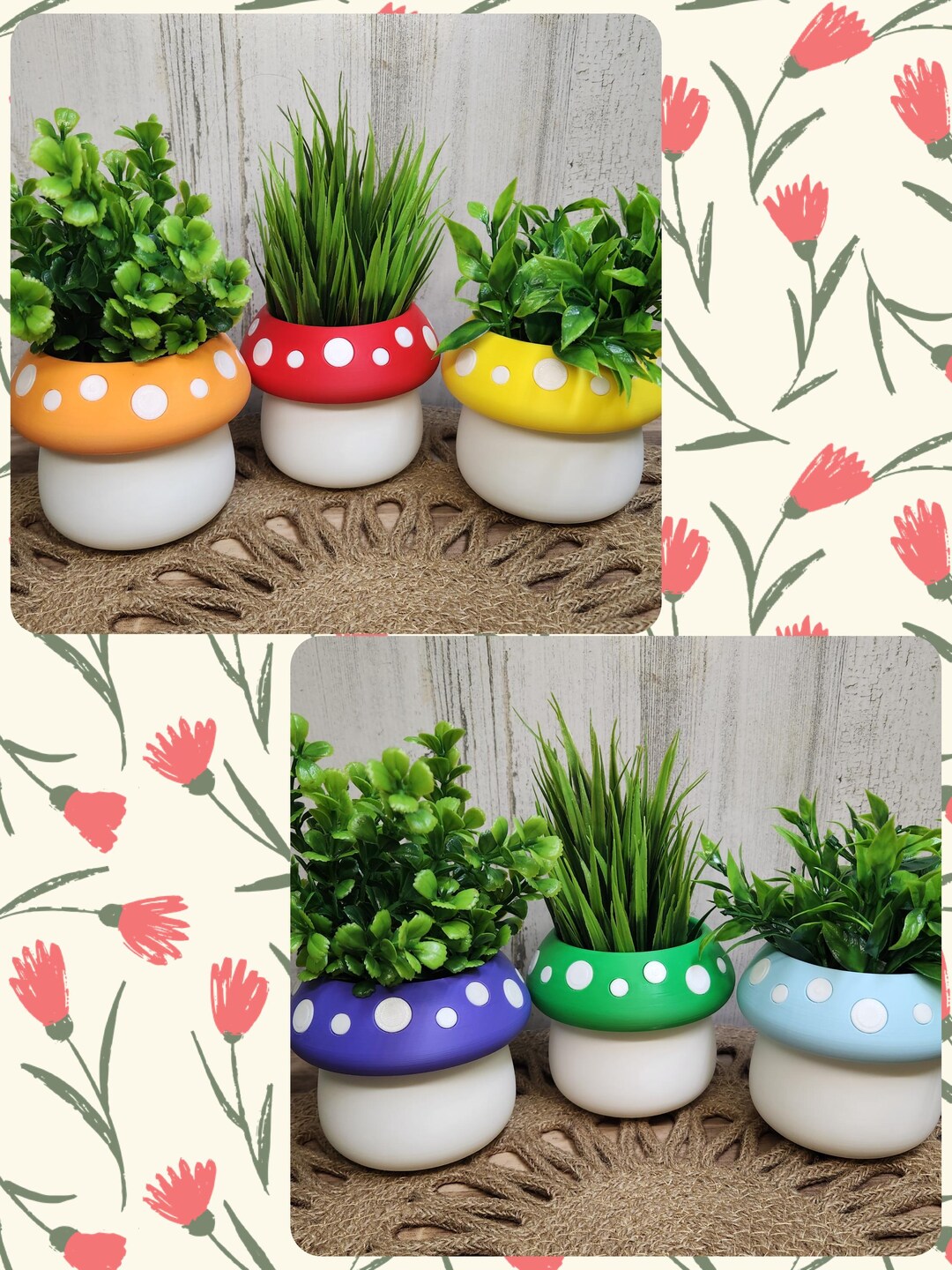 Mushroom Planter Pot/desktop Planter - Etsy