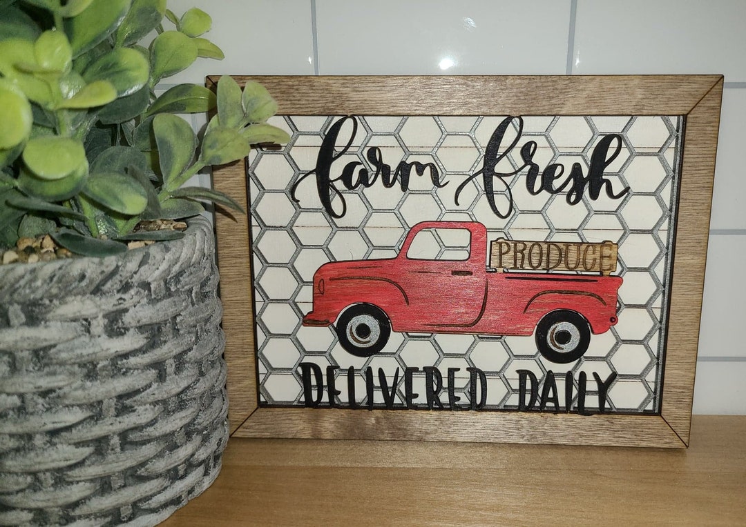 Farm Fresh Chicken Wire Signs Cut File - Etsy