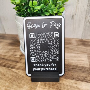 QR Code Stand Social Media Scan to Pay Small Business Sign - Etsy