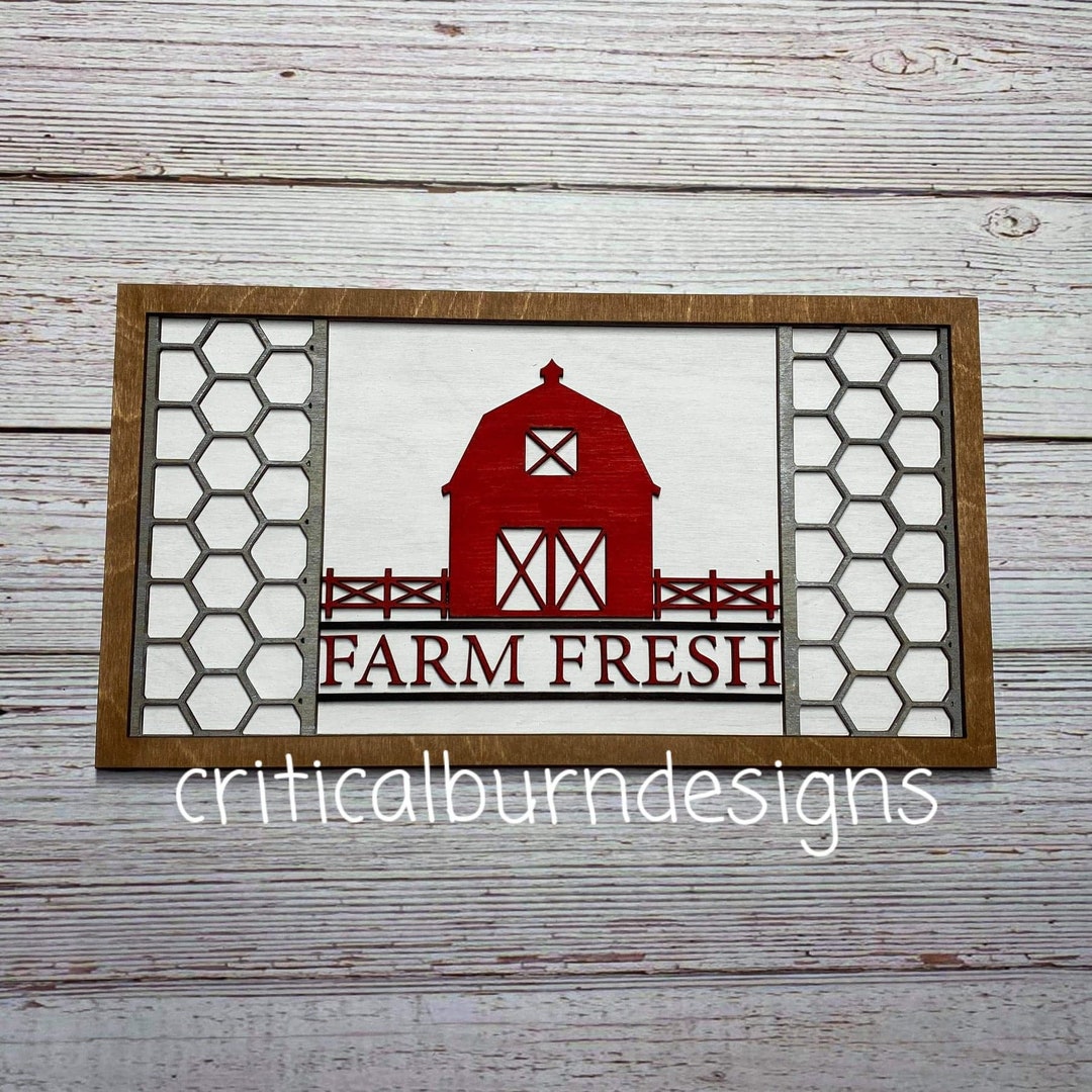 Farm Fresh Barn Chicken Wire Sign File - Etsy