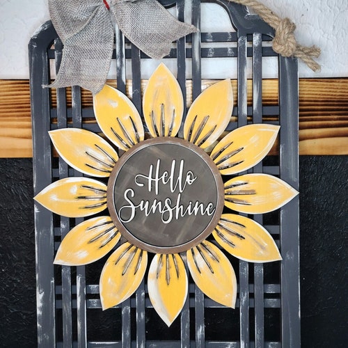 Sunflower Door Hanger Welcome Door Hanger Round Door Decor - Etsy