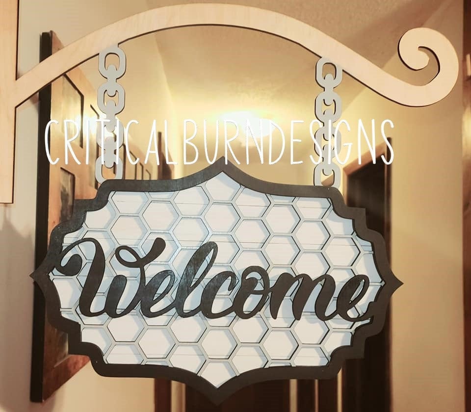 Hanging Welcome Sign File - Etsy