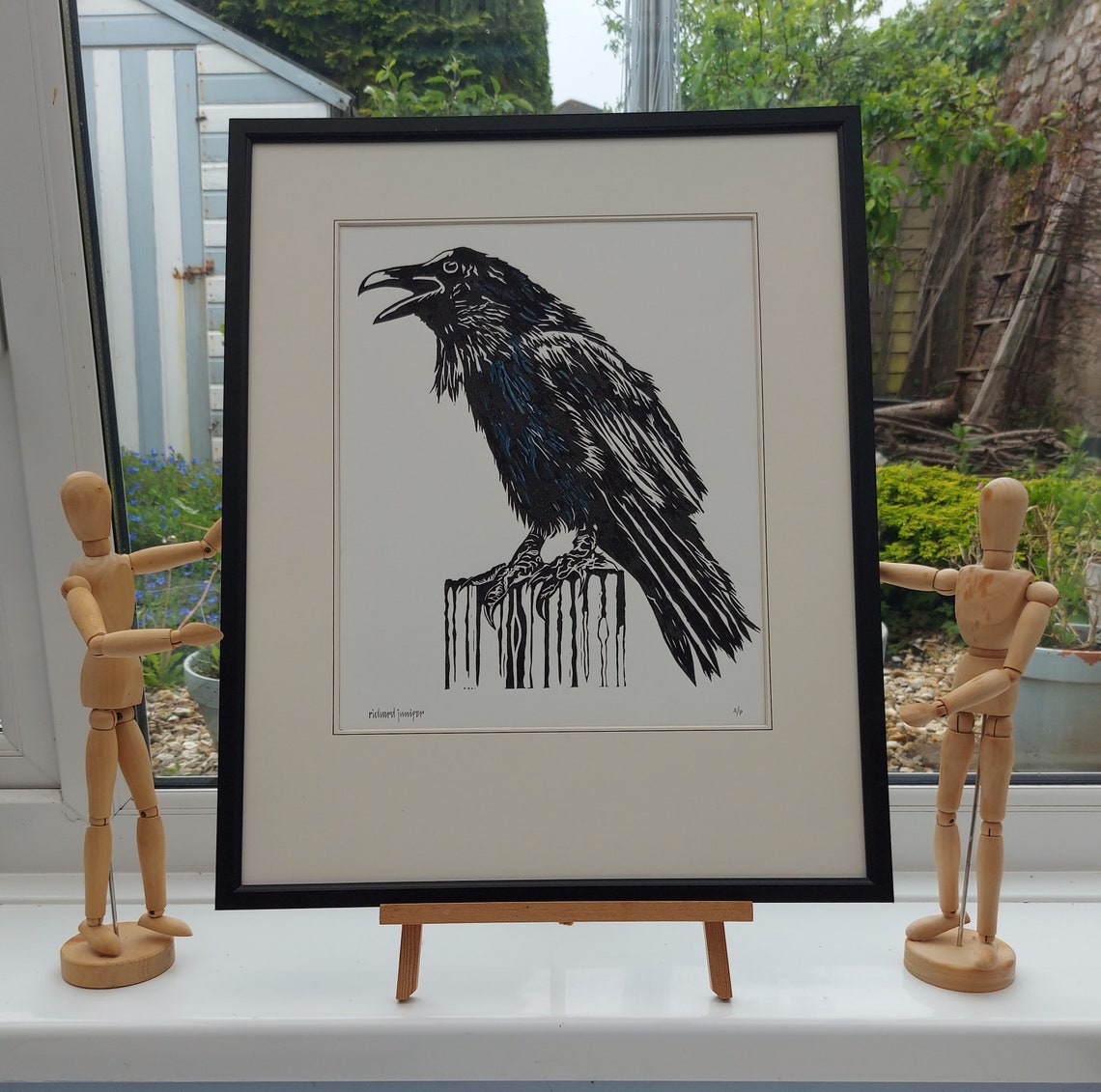 Quoth the Raven "nevermore". Hand Printed, Limited Edition, Linocut ...