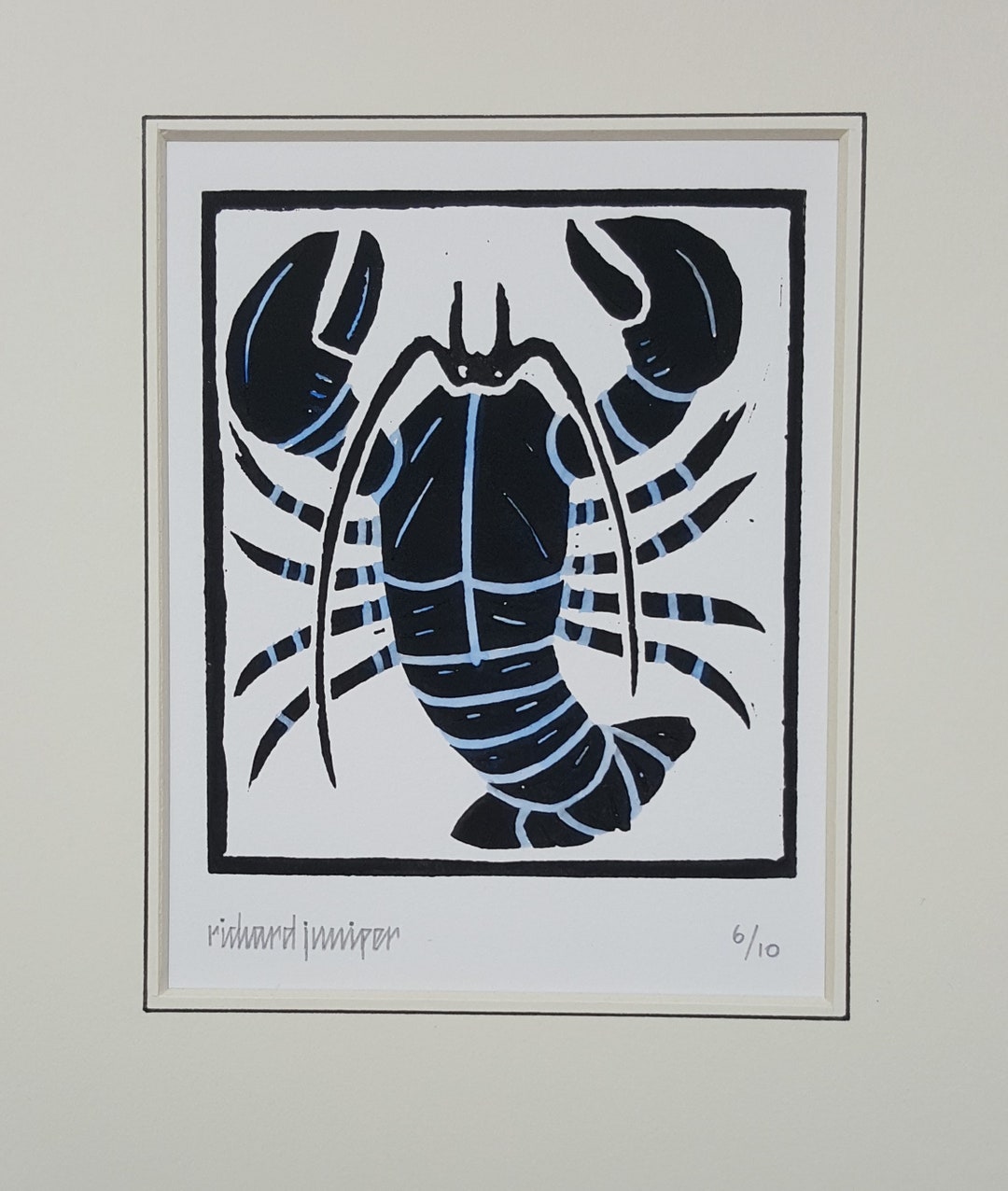 Lobster. Hand Printed Limited Edition Linocut Design - Etsy