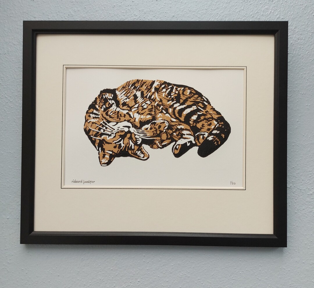 It's a Mog's Life. Hand-printed Linocut Design - Etsy