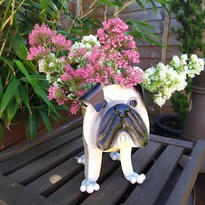 Rustic Pug Planter Dog Pot Flower Animal Metal Vase Home Patio | Etsy