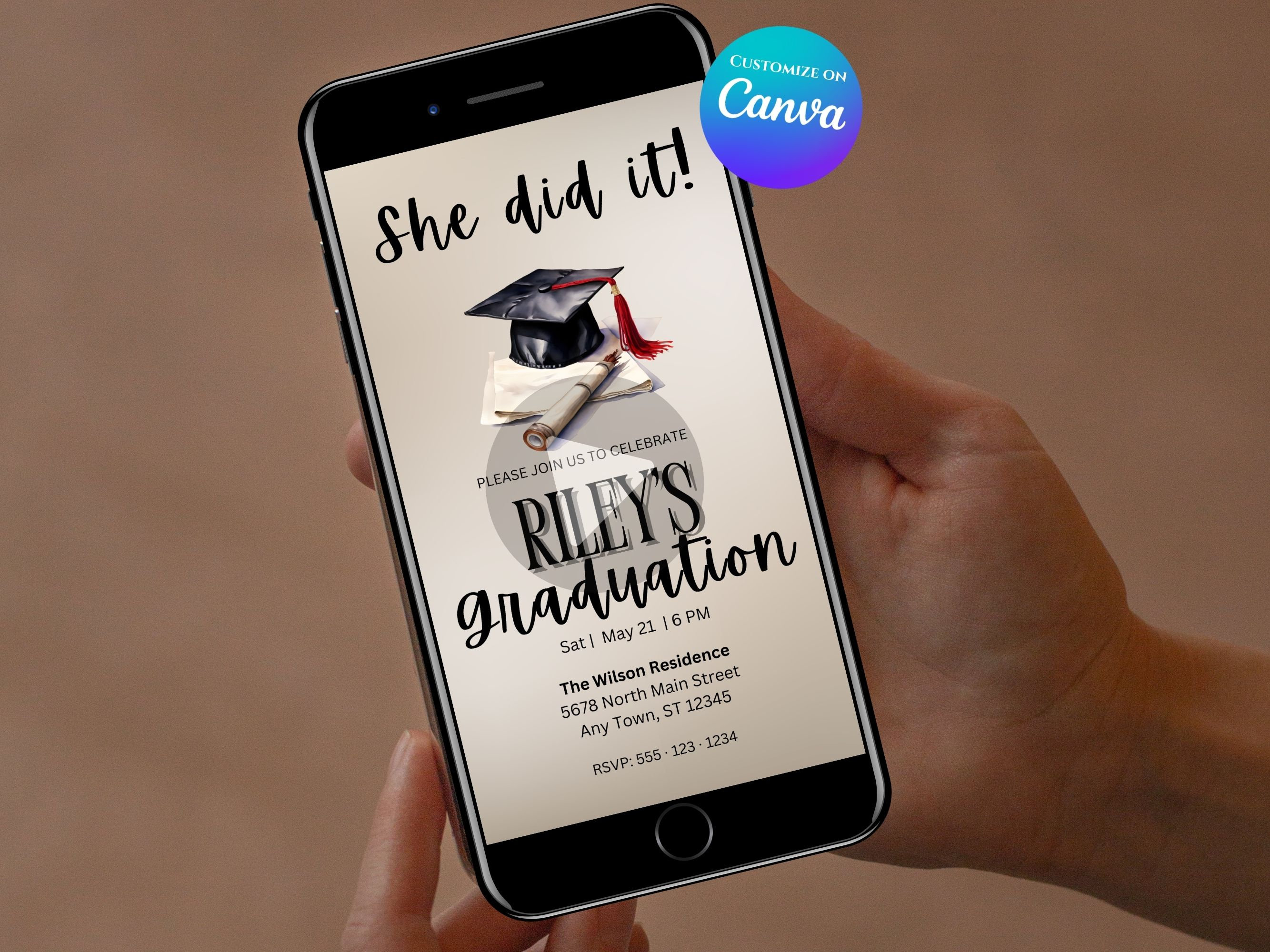 Graduation Evite Template Graduation Party Invitation Video Party ...