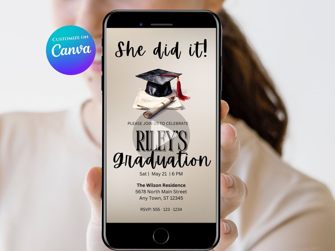 Graduation Evite Template Graduation Party Invitation Video Party ...