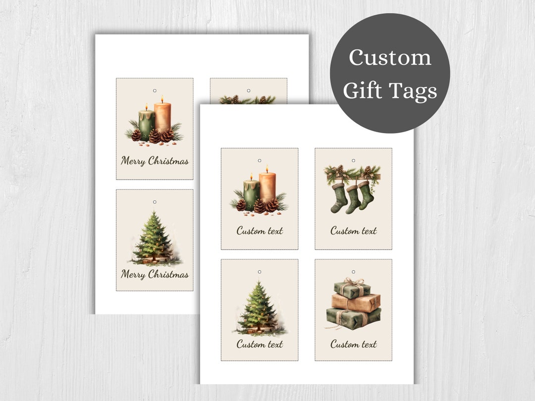Printable Gift Tags Bundle Rustic Christmas Labels Editable - Etsy